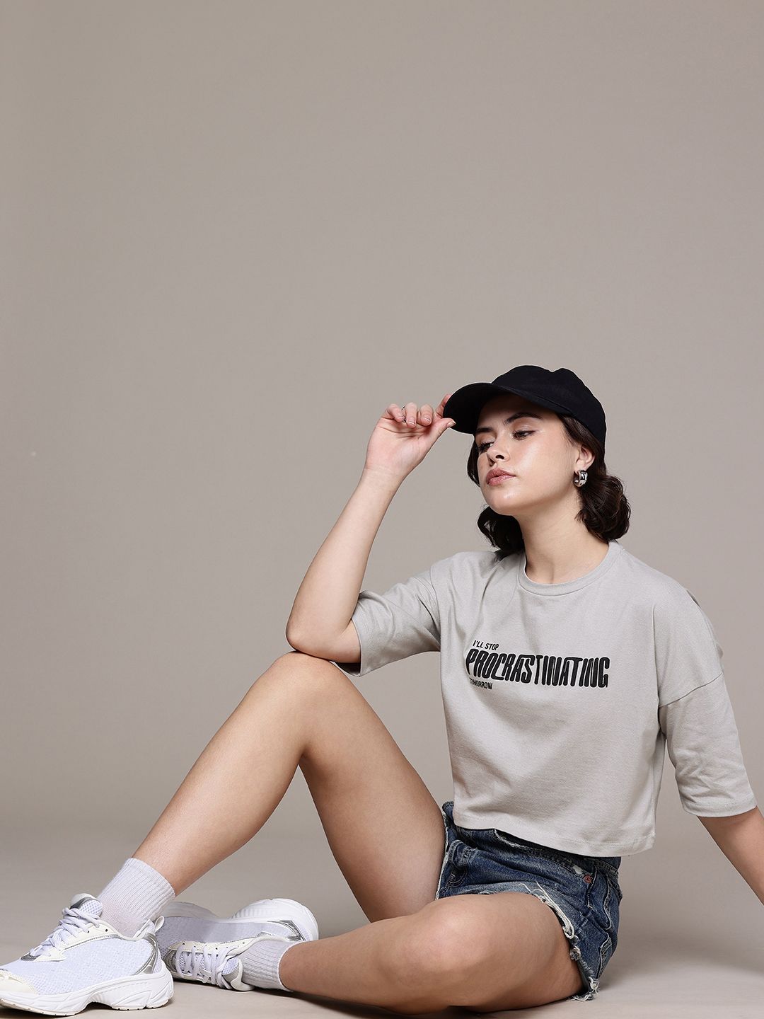 Buy The Roadster Life Co. Typography Printed Drop Shoulder Sleeves Pure ...