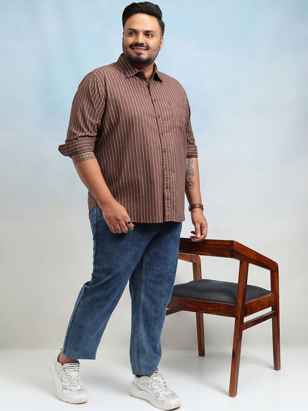 Buy HIGHLANDER Men Plus Size Cotton Regular Fit Shirt - Shirts for Men ...