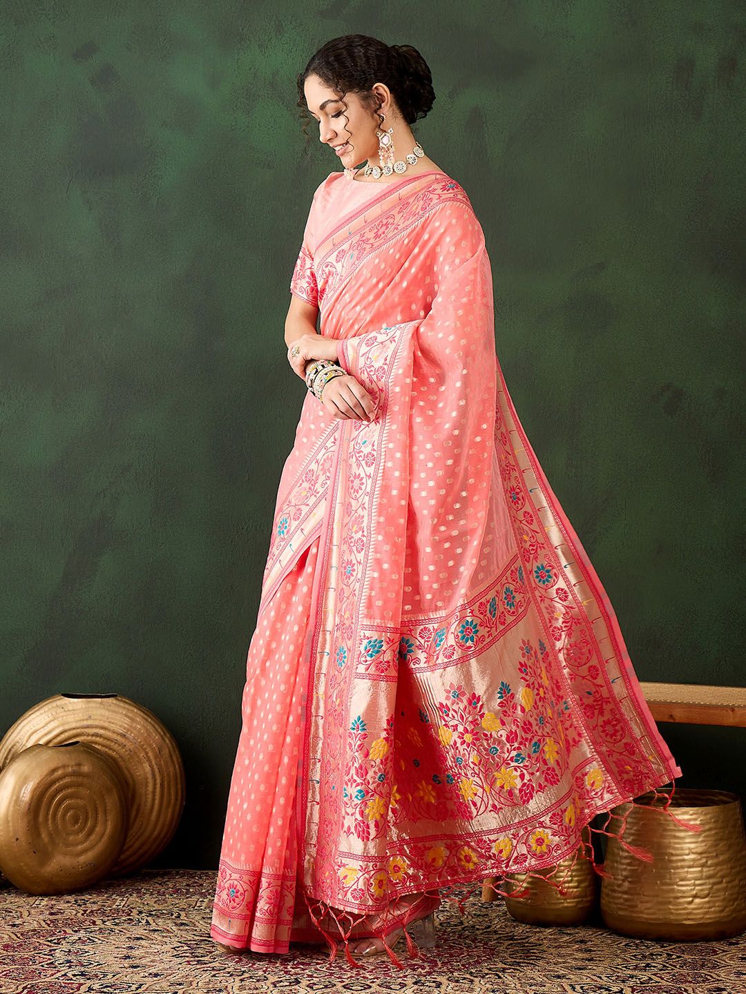 Buy DIVASTRI Woven Design Zari Designer Kanjeevaram Saree - Sarees for ...