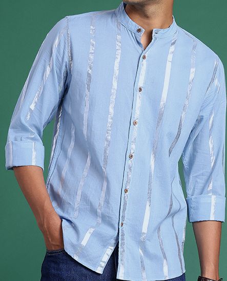 Buy Sangria Pure Cotton Vertical Striped Casual Shirt - Shirts for Men ...