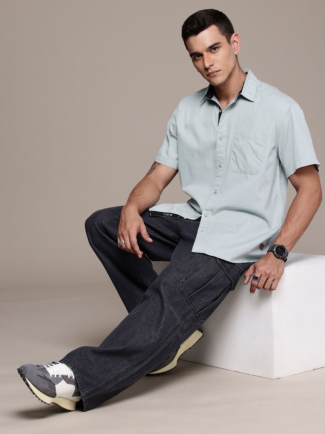 Buy The Roadster Life Co. Pure Cotton Opaque Relaxed Fit Casual Shirt - Shirts for Men 31304827 ...