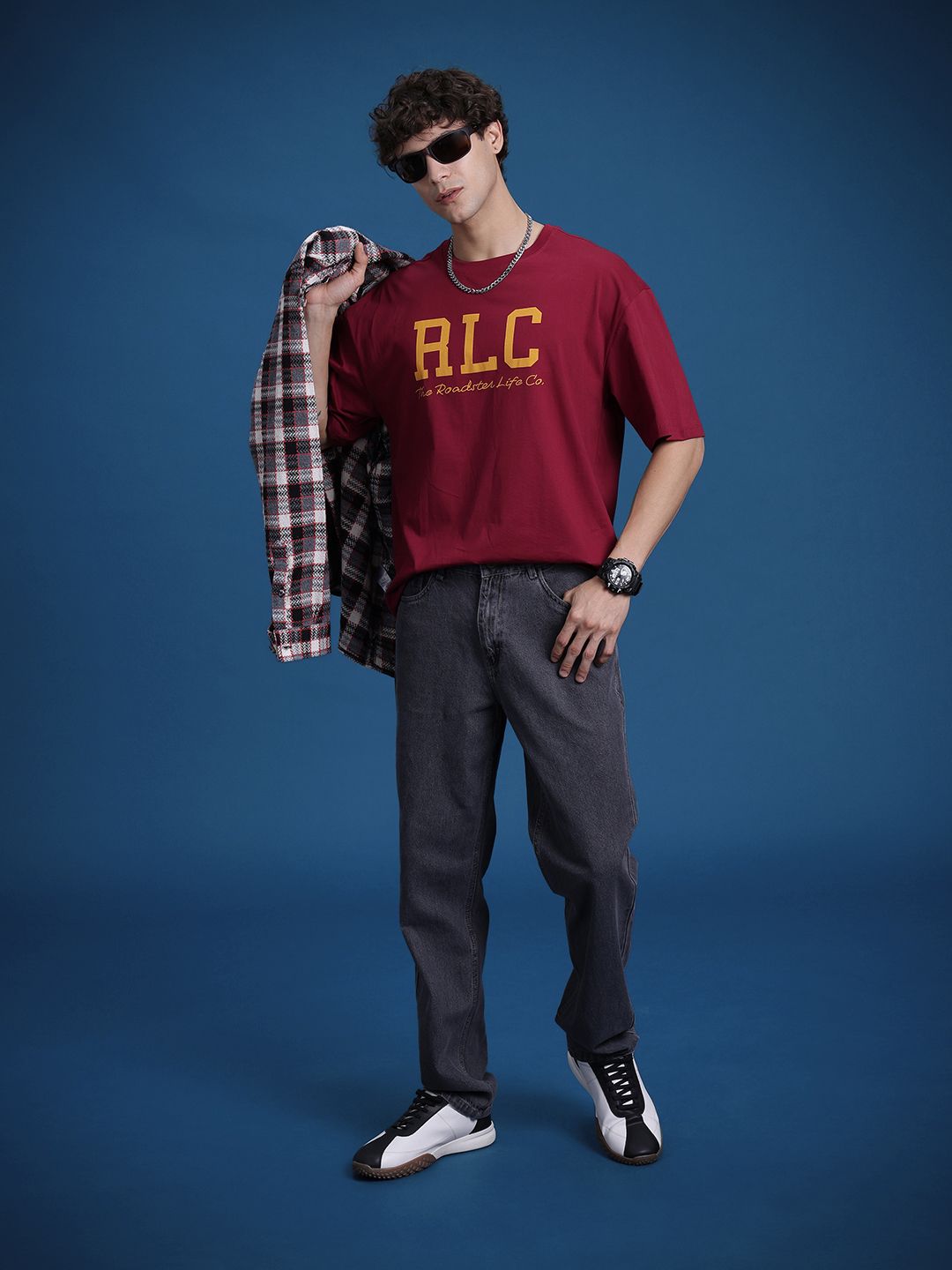 Buy The Roadster Life Co. Typography Print Oversized Drop Shoulder ...