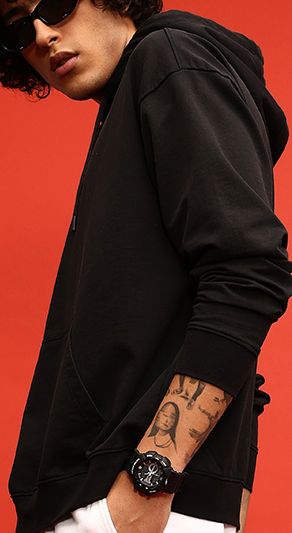 Buy Glitchez Downtown Savvy Cotton Terry Hooded Oversized Sweatshirt ...