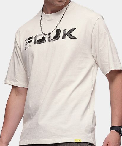 Buy FCUK Brand Logo Printed Drop Shoulder Sleeves Relaxed Fit Pure ...