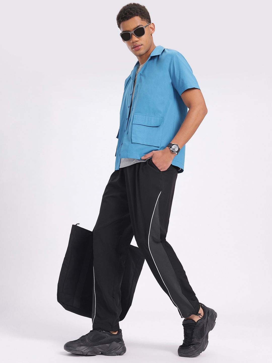 Buy Glitchez Men Mid Rise Regular Fit Track Pants With Toggle Hem ...