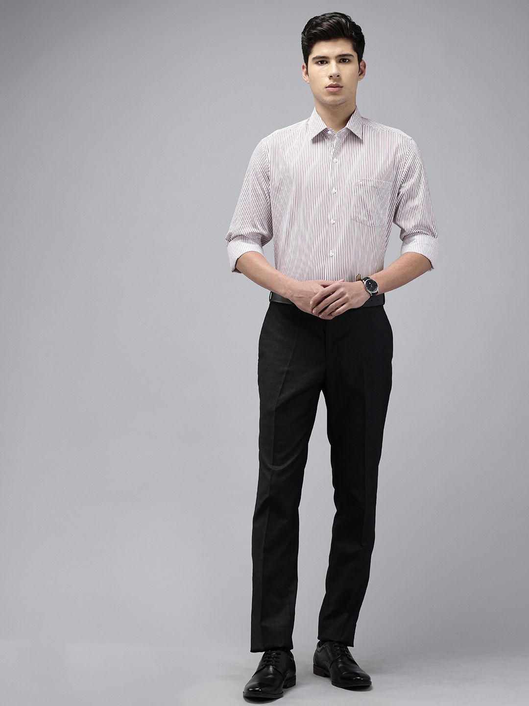 Buy Arrow Manhattan Slim Fit Striped Pure Cotton Formal Shirt - Shirts ...