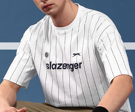 Buy Slazenger Brand Logo Printed Drop Shoulder Sleeves Relaxed Fit Pure ...