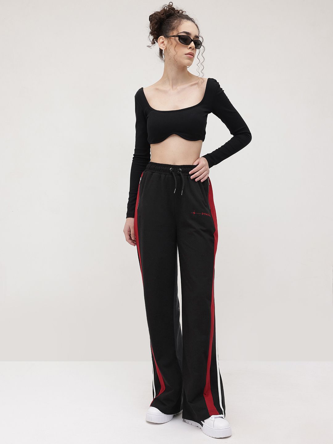 Buy The Roadster Life Co. Re/Lax Women Colorblocked Mid Rise Wide Leg ...
