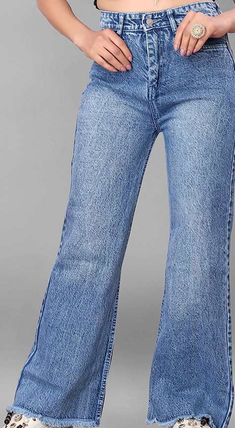 Buy KATECLO Women Comfort High Rise Heavy Fade Jeans - Jeans for Women ...