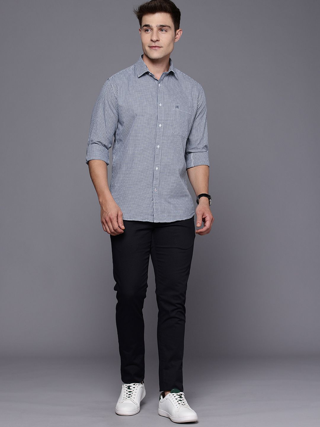 Buy Raymond Pure Cotton Slim Fit Checked Casual Shirt - Shirts for Men ...