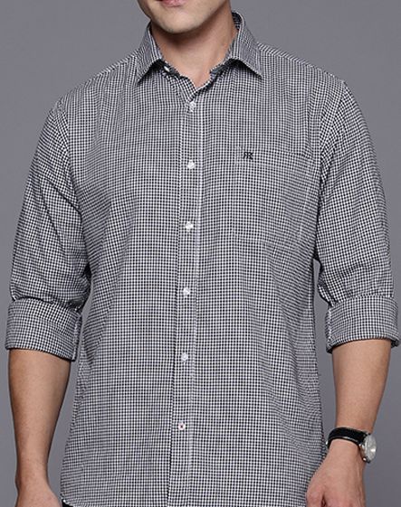 Buy Raymond Pure Cotton Slim Fit Checked Casual Shirt - Shirts for Men ...