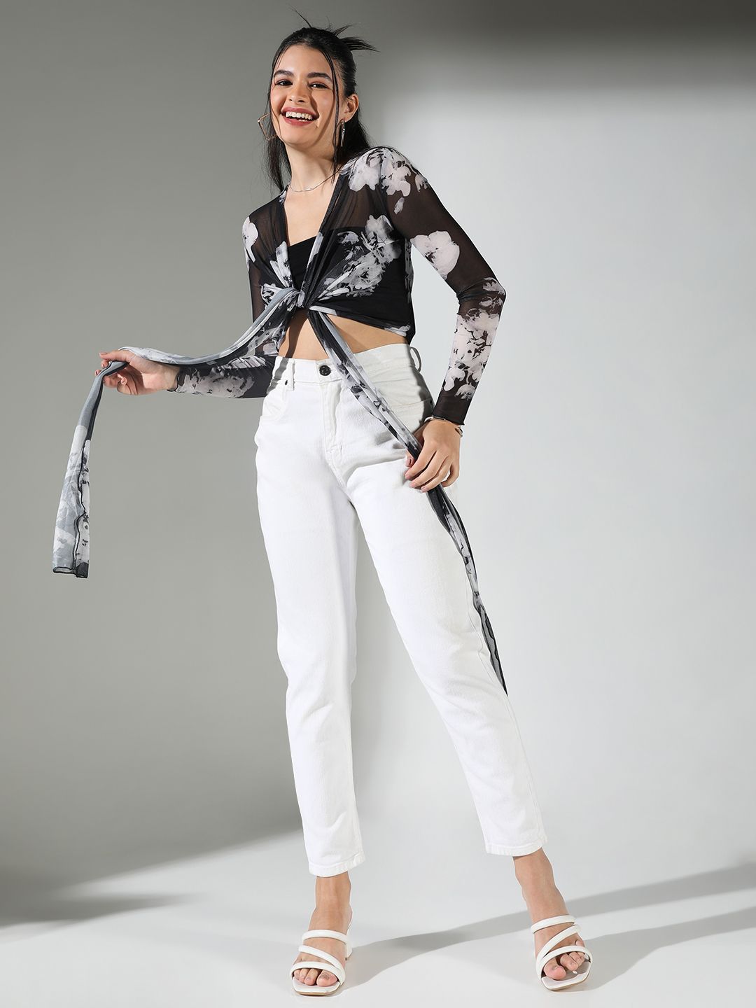 Buy SHOWOFF Women Floral Printed Wrap Crop Top - Tops for Women ...