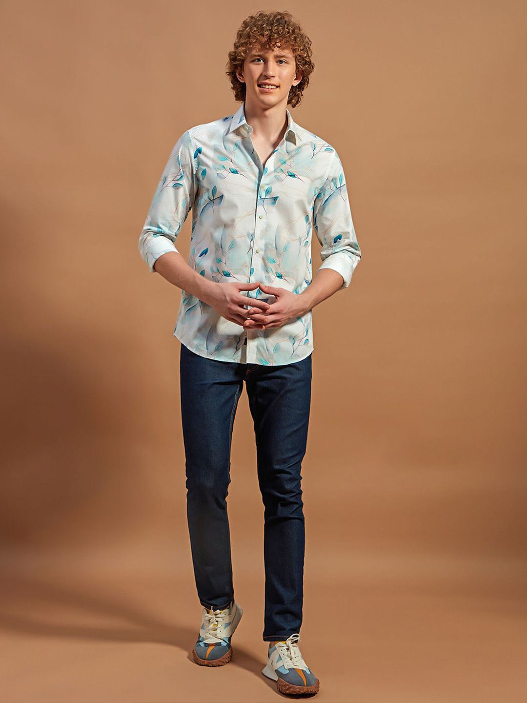 Buy THINC Men Spread Collar Floral Printed Cotton Casual Shirt - Shirts ...