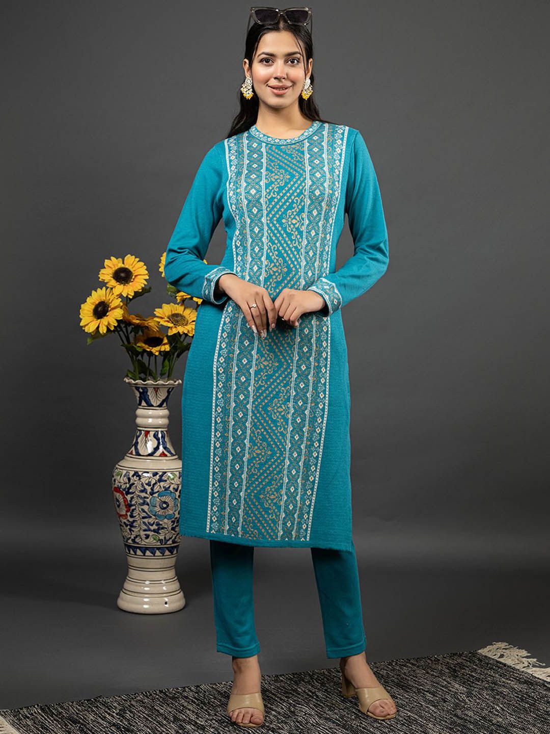 Buy Anouk Women Ethnic Motifs Printed Regular Kurta With Trousers ...