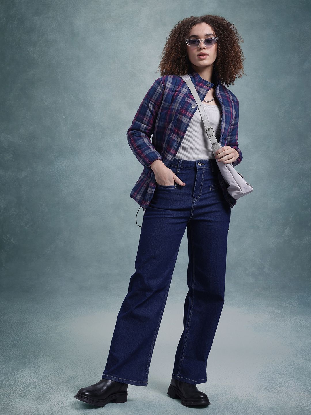 Buy The Roadster Lifestyle Co. Checked Longline Pure Cotton Puffer ...