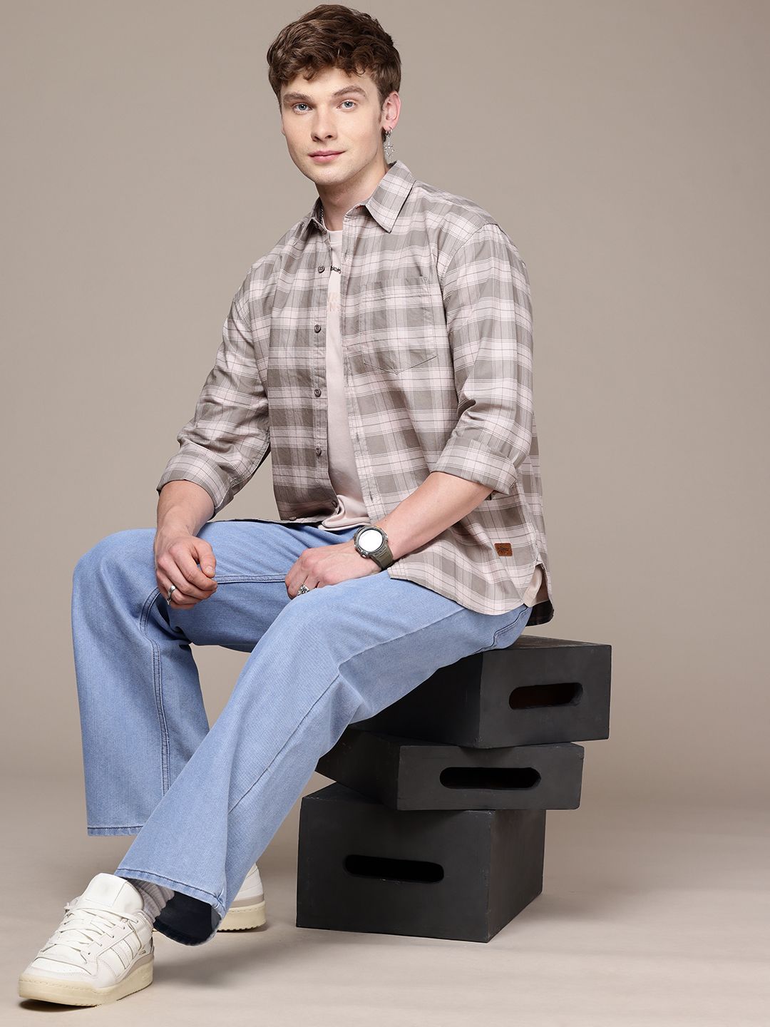 Buy The Roadster Life Co. Relaxed Fit Checked Pure Cotton Casual Shirt - Shirts for Men 32058728 ...