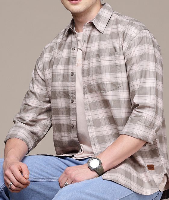 Buy The Roadster Life Co. Relaxed Fit Checked Pure Cotton Casual Shirt - Shirts for Men 32058728 ...