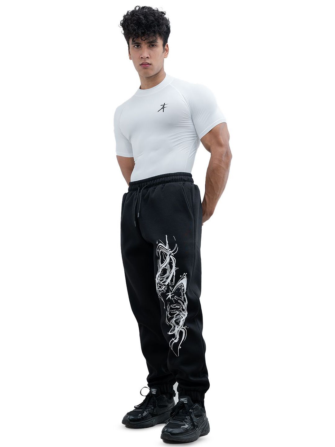 Buy Athflex Men's Dark Flex Joggers Cotton Fleece Comfort For Gym And Casual Wear - Track Pants ...