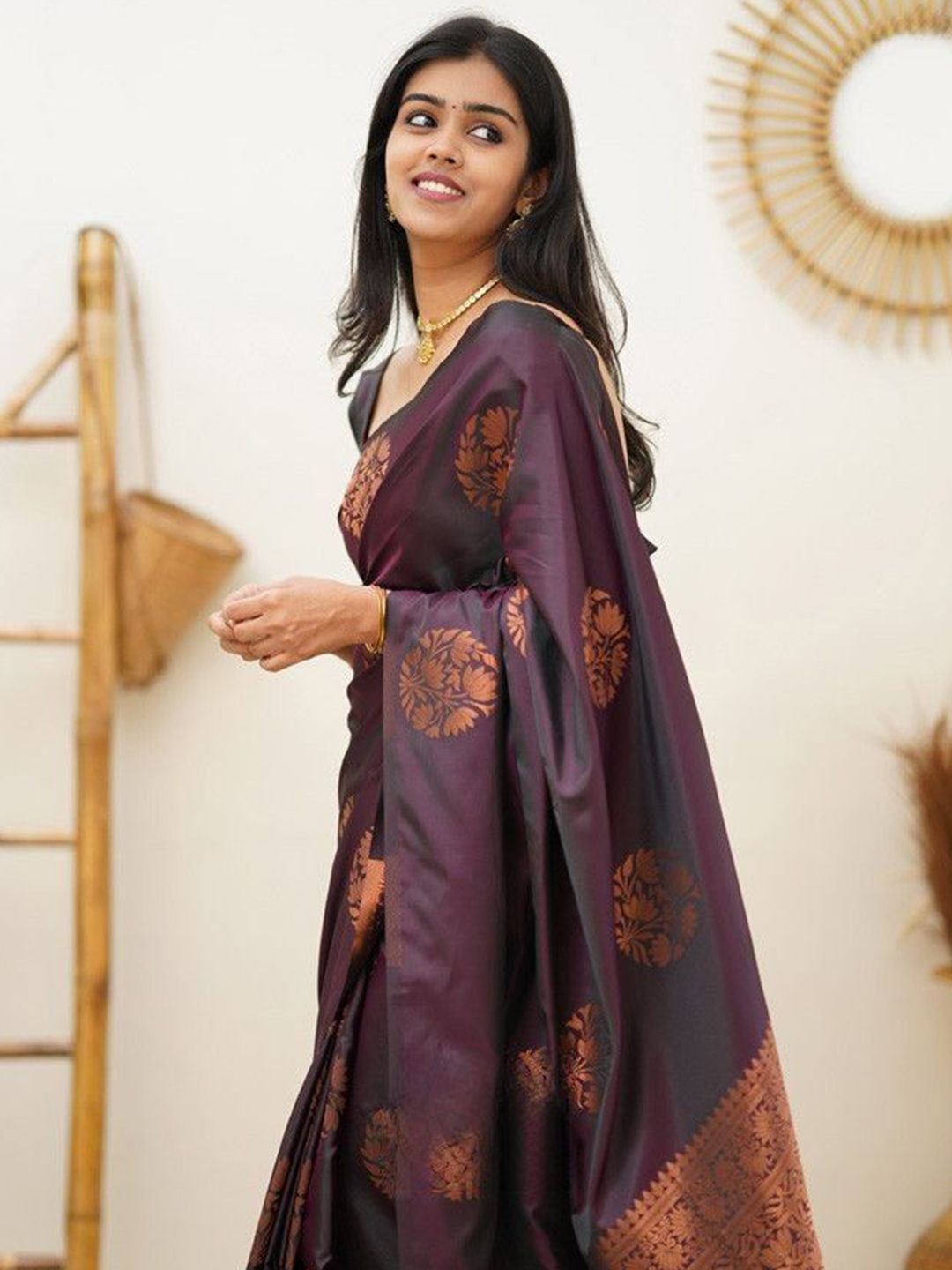 Buy Choiceit Ethnic Motifs Zari Pure Silk Kanjeevaram Saree - Sarees for Women 32092250 | Myntra