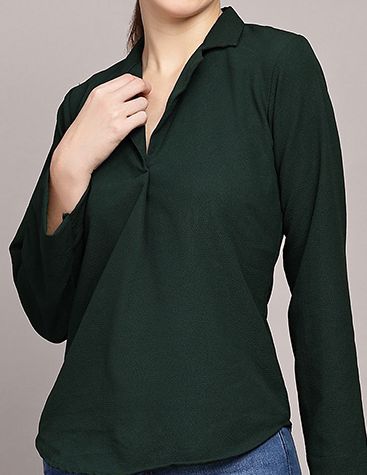 Buy TrendRush Women V Neck Shirt Style Top - Tops for Women 32104040 ...