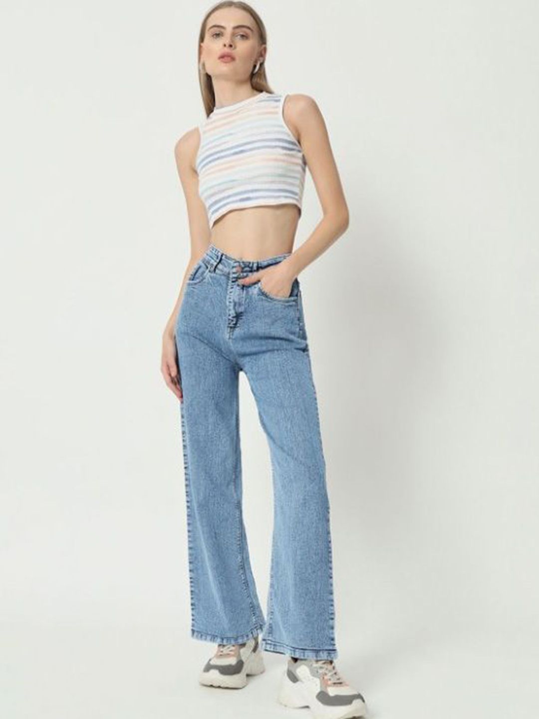 Buy Sipsew Women Jean Straight Fit High Rise Jeans - Jeans for Women ...