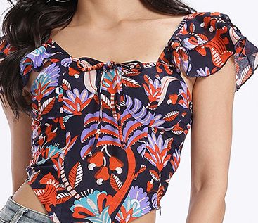 Buy Glitchez Indie Floral Print Corset Crop Top - Tops for Women ...
