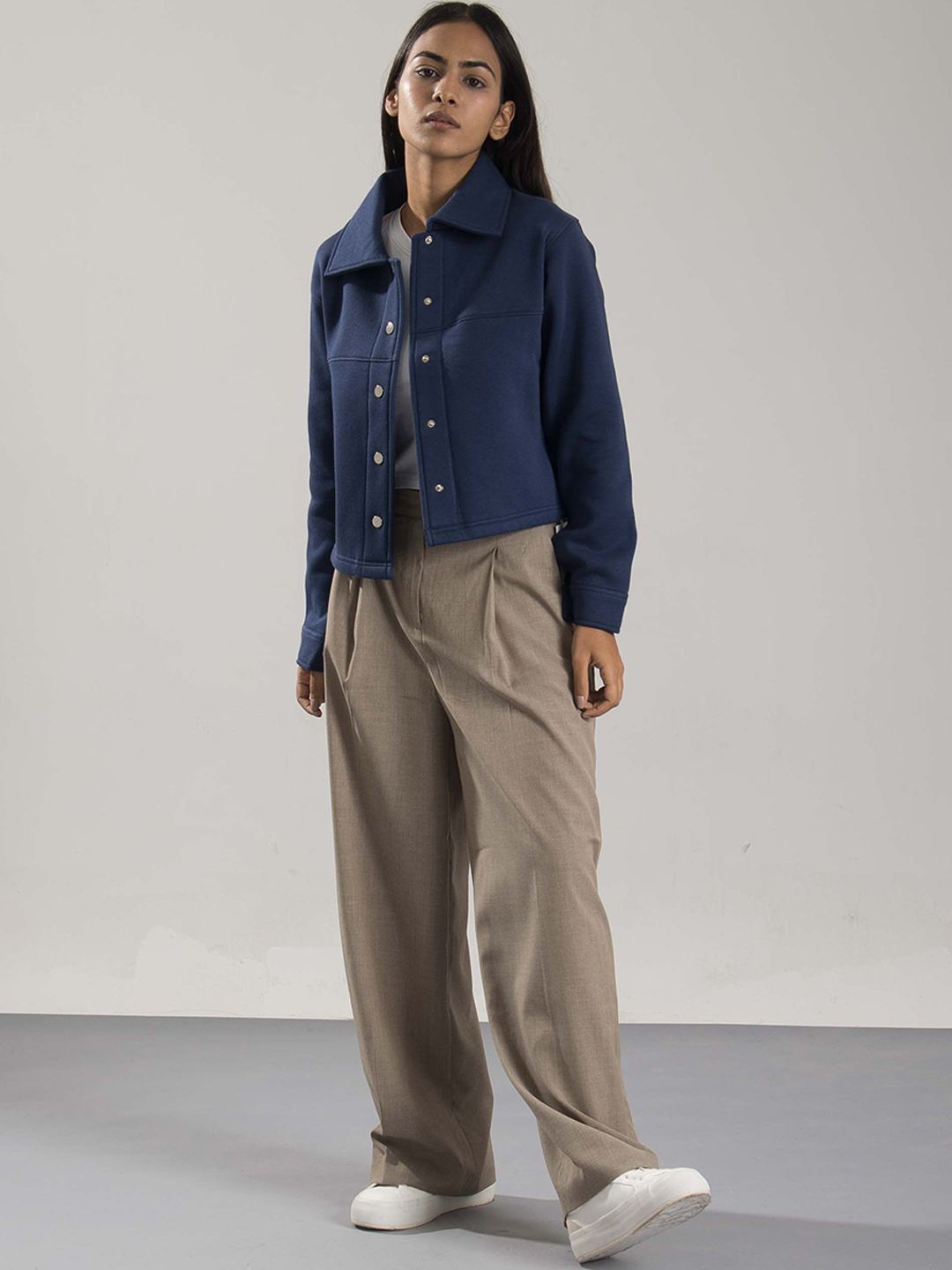 Buy ONEWAY Comfort Fit Spread Collar Single Breasted Short Coat - Coats ...