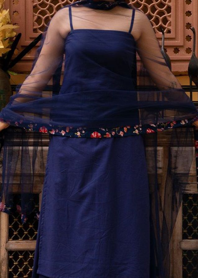 Buy Pomcha Pure Cotton Straight Kurta With Skirt And Dupatta - Kurta Sets for Women 32252046 ...