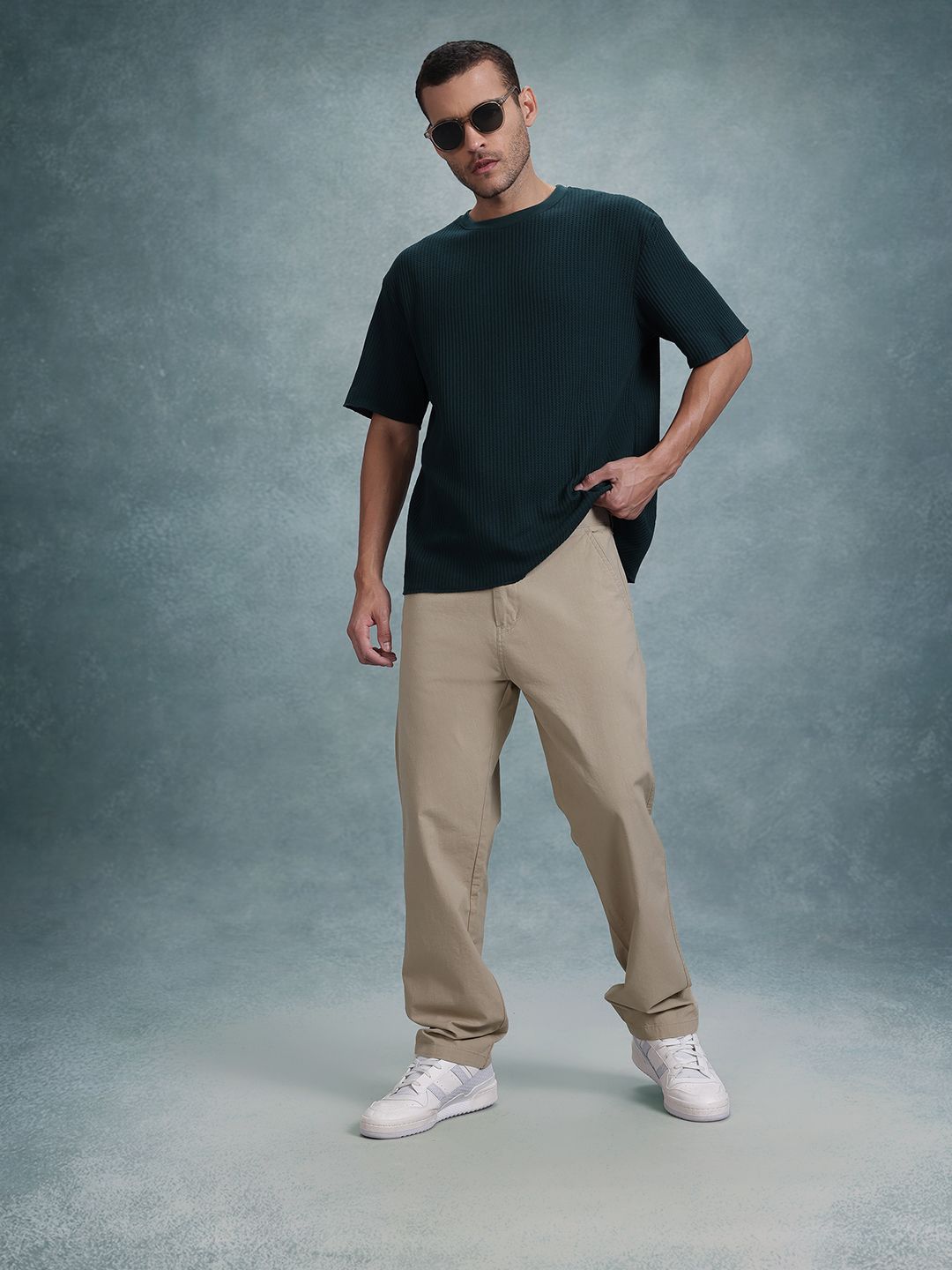 Buy The Roadster Life Co. Men Mid Rise Pure Cotton Straight Fit Chinos ...