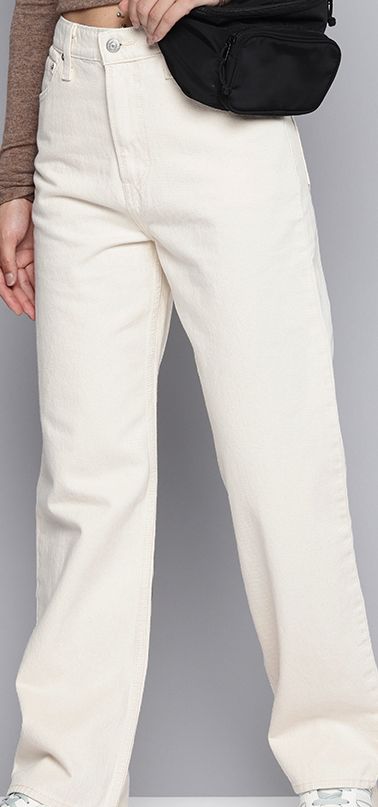 Buy Straight Fit Women Pure Cotton Straight Fit High Rise Jeans - Jeans ...