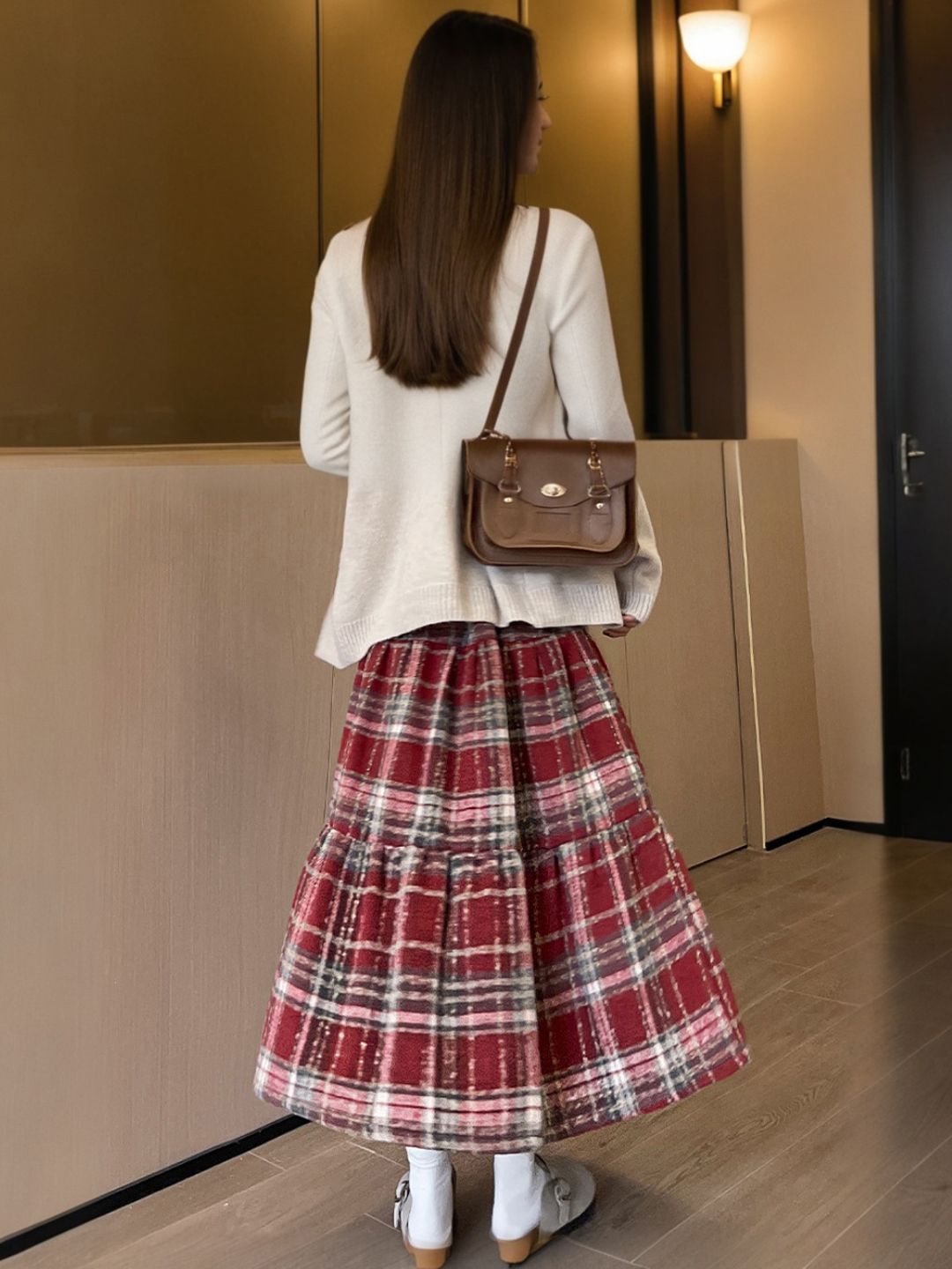 Buy StyleCast Women Checked Tiered Maxi Skirt - Skirts for Women ...