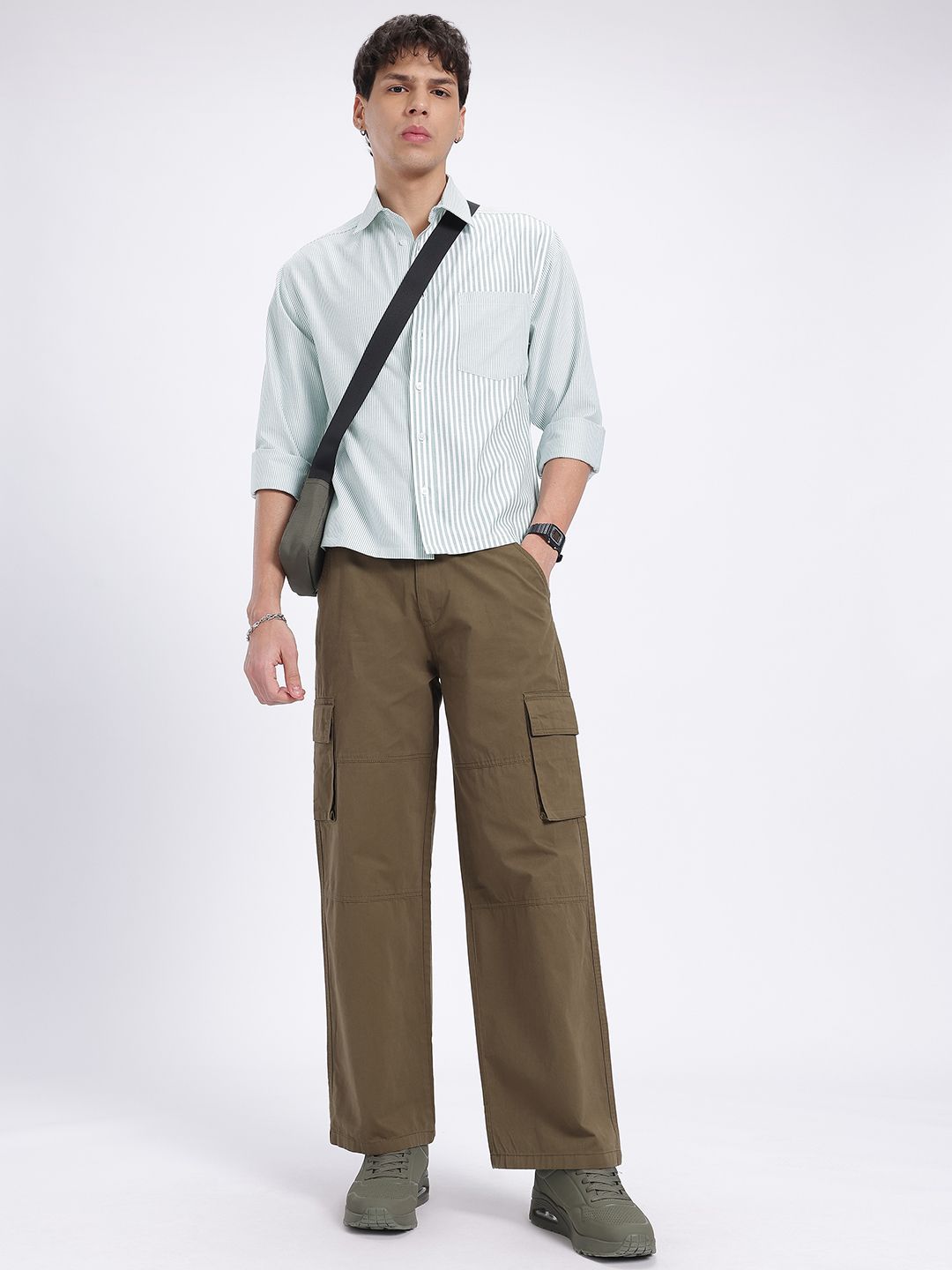 Buy Glitchez Strip Multi Variegated Stripes Shirt - Shirts for Men ...