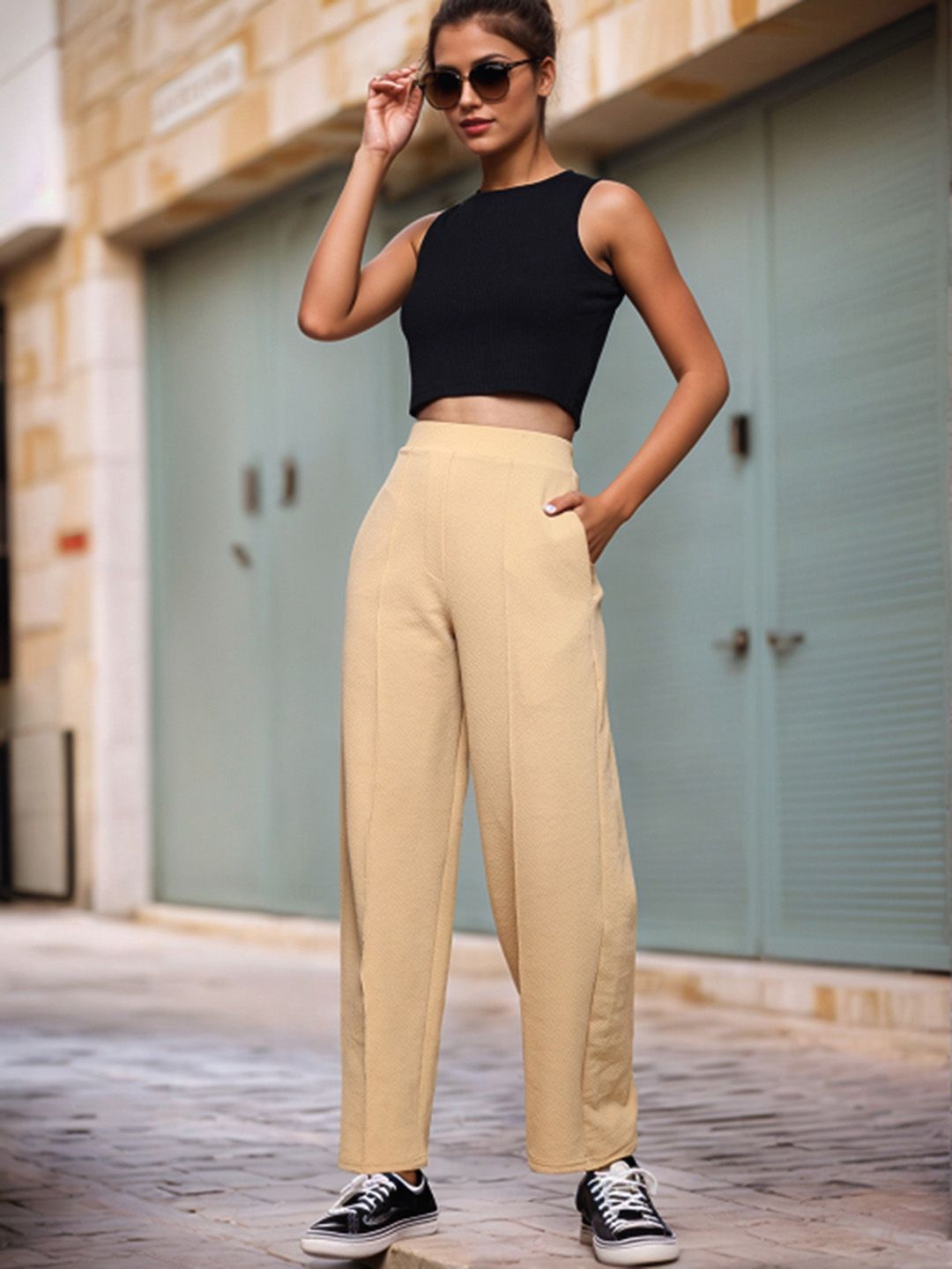 Buy DressBerry Women Smart High Rise Wrinkle Free Trousers - Trousers ...