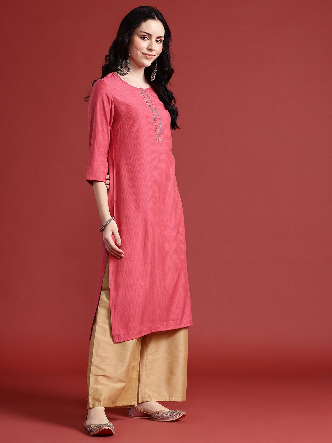 Buy Anouk Striped Straight Kurta - Kurtas for Women 32434321 | Myntra