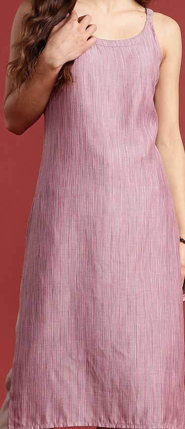 Buy Anouk Shoulder Straps Woven Design Striped Straight Kurta - Kurtas ...