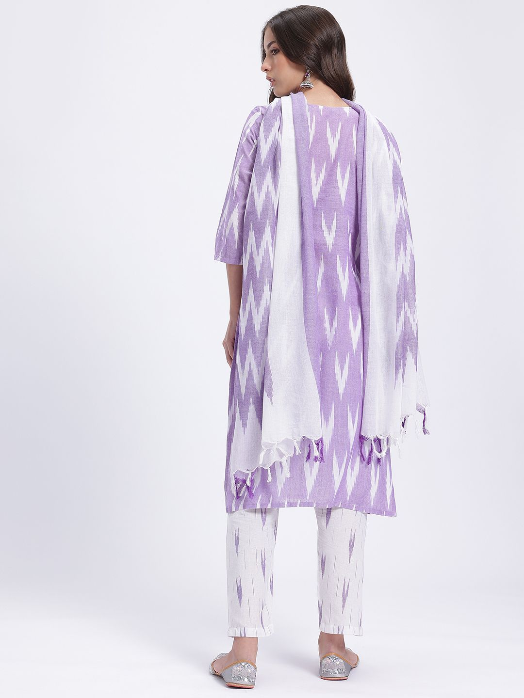 Buy Anouk Ikat Print Kurta With Trousers & With Dupatta - Kurta Sets for Women 32434622 | Myntra