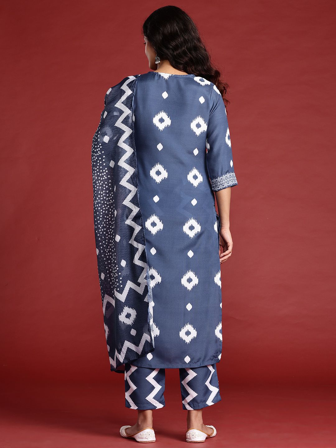 Buy Anouk Printed Regular Kurta With Trousers & With Dupatta - Kurta ...