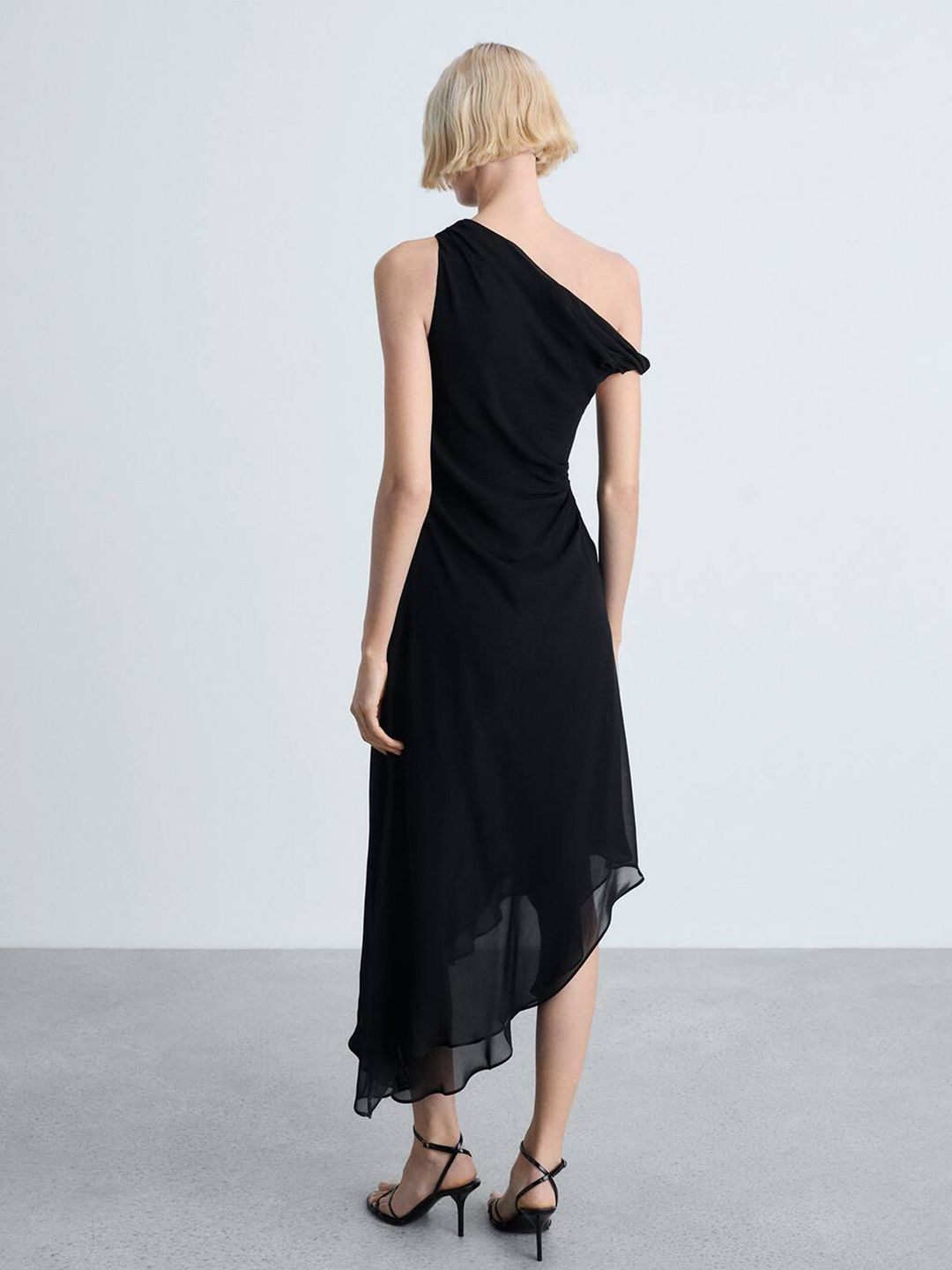 Buy MANGO Asymmetric Neck A Line Midi Dress - Dresses for Women ...