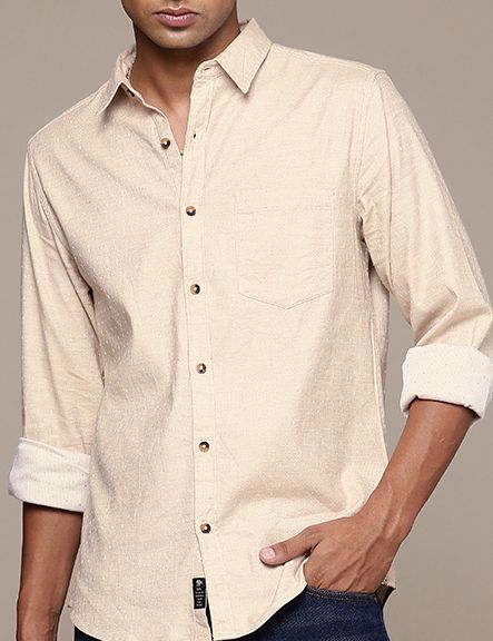Buy Roadster Men Cotton Linen Casual Shirt - Shirts for Men 32633000 ...