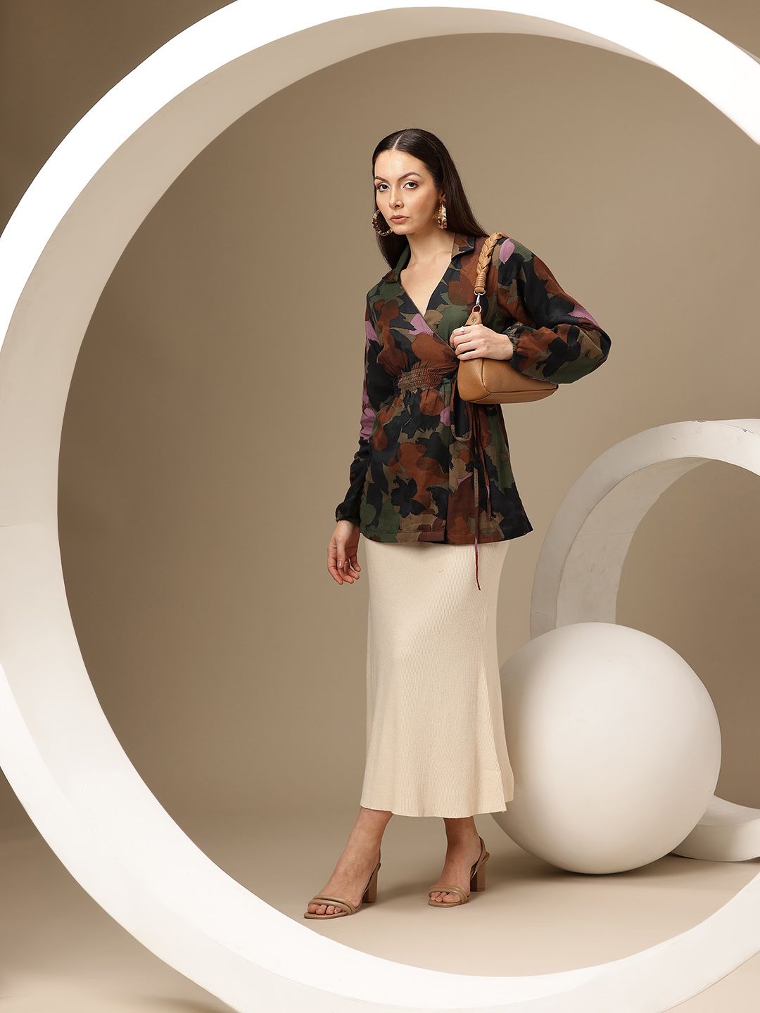 Buy Chemistry Abstract Printed Cotton Wrap Longline Top - Tops for ...