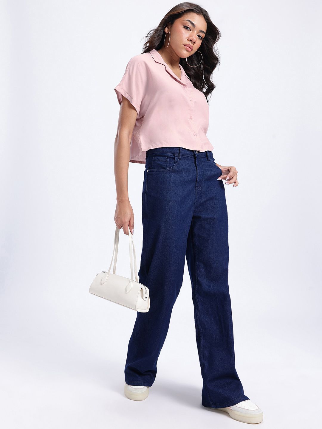 Buy Glitchez Relaxed Fit Crop Shirt - Shirts for Women 32649842 | Myntra