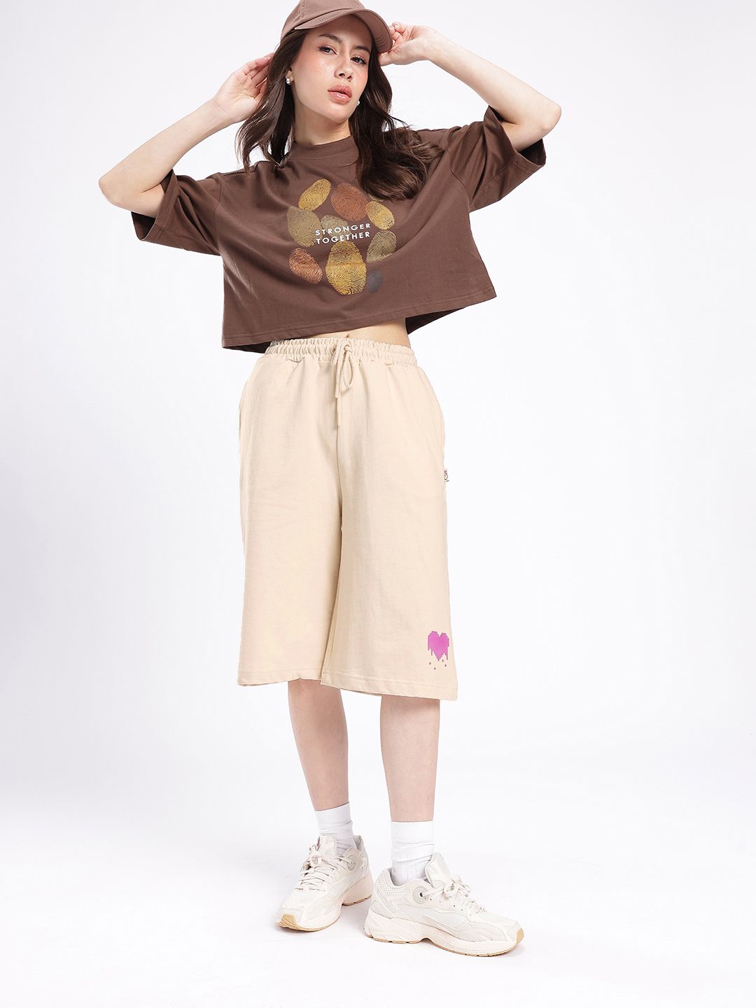 Buy Glitchez Women Urban Savvy Cotton Terry Relaxed Fit Jorts - Shorts ...