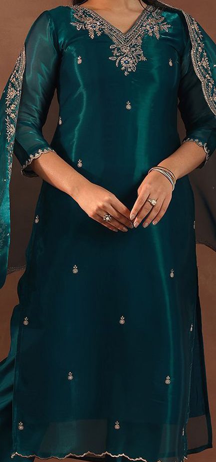 Buy Libas Women Ethnic Motifs Yoke Design Regular Kurta With Trousers & With Dupatta - Kurta ...