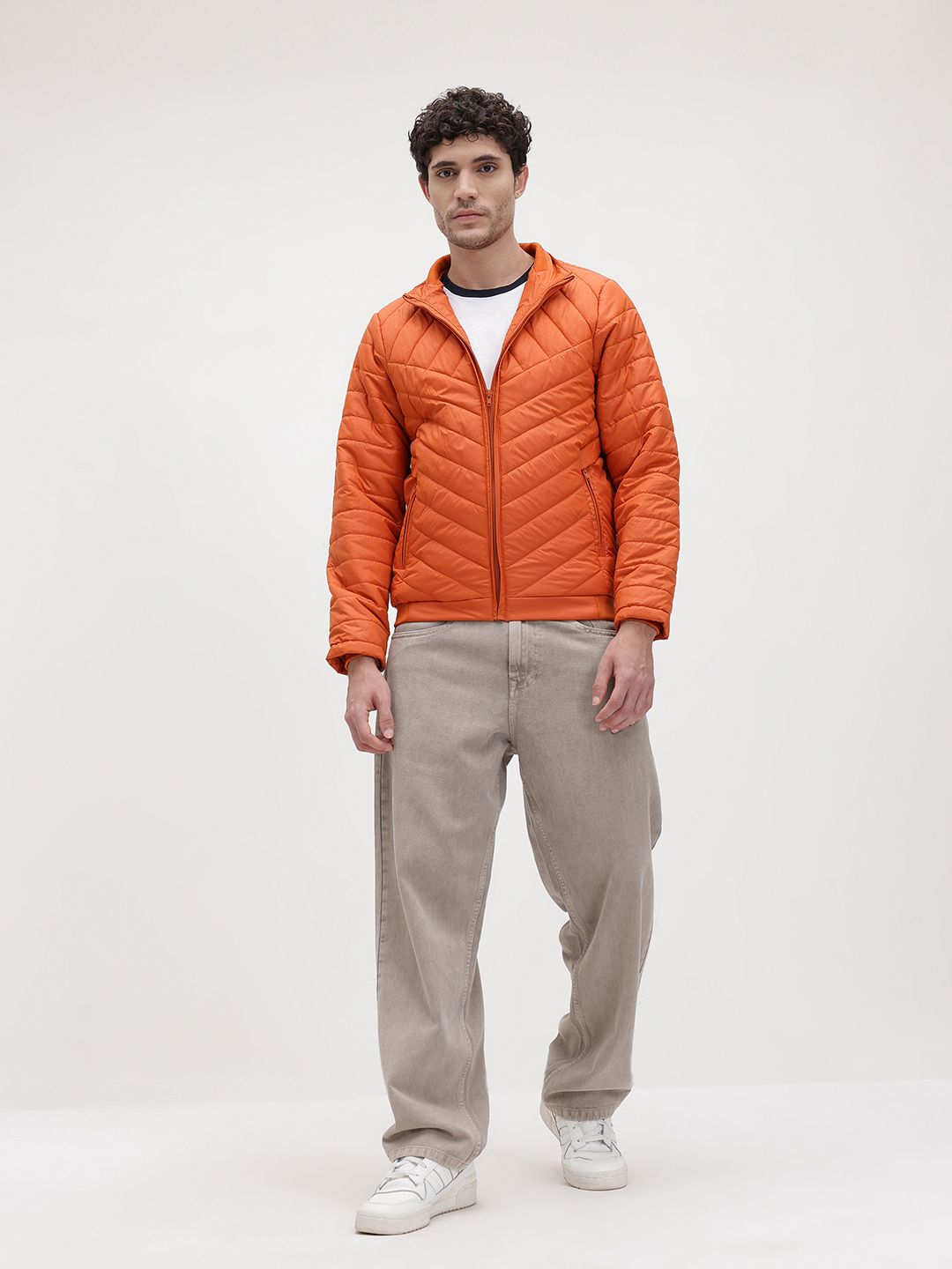 Buy The Roadster Life Co. Mock Collar Padded Jacket - Jackets for Men ...