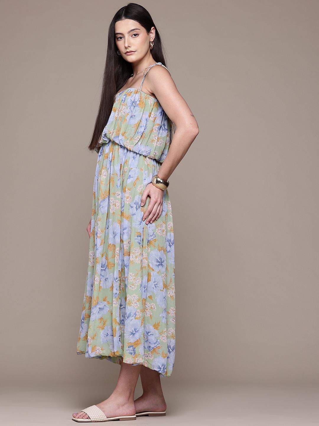 Buy MANGO Floral Print Balloon Midi Dress - Dresses for Women 33271775 ...