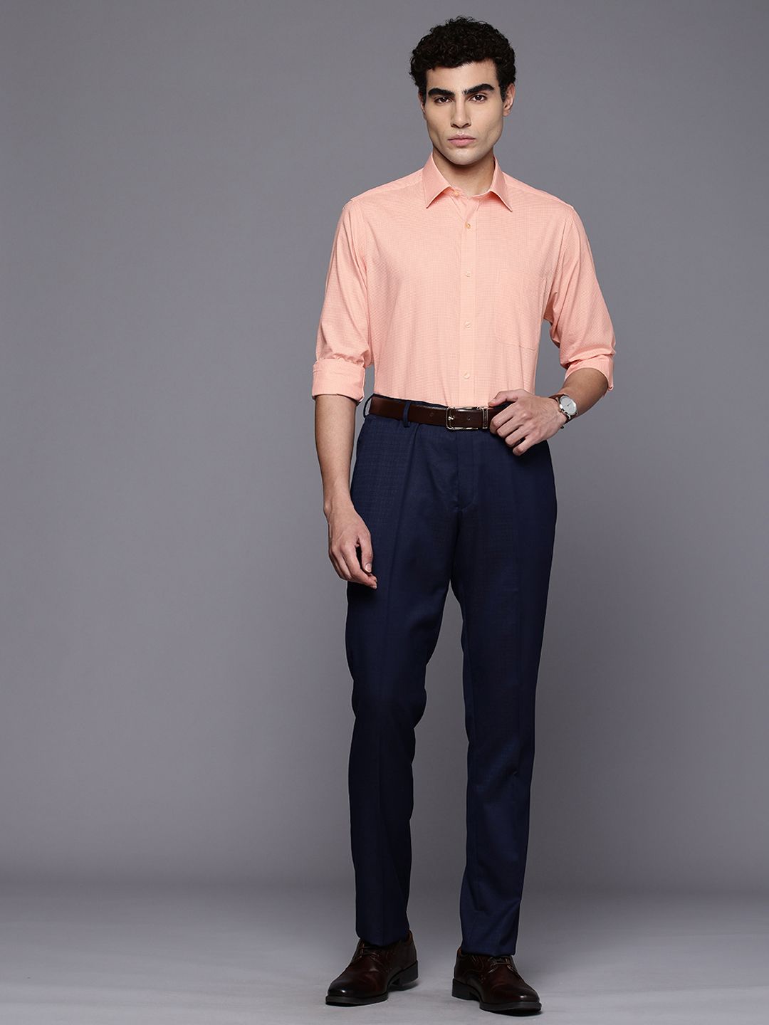 Buy Raymond Pure Cotton Slim Fit Micro Checks Formal Shirt - Shirts for ...