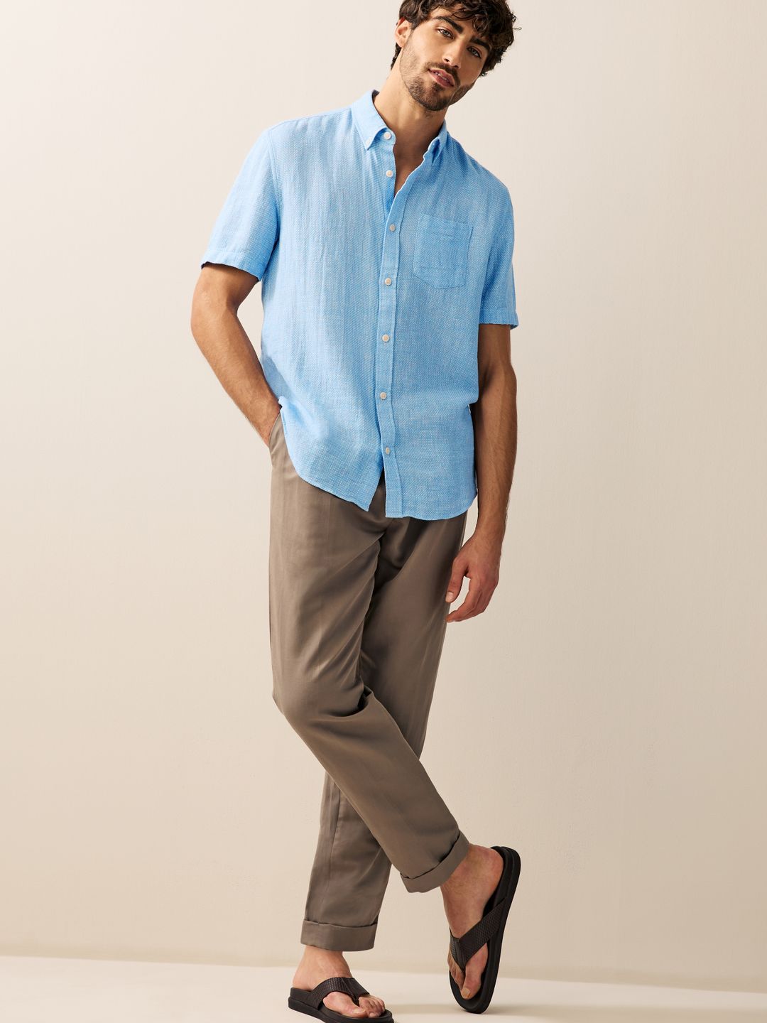 Buy NEXT Men Linen Cotton Casual Shirt - Shirts for Men 33483476 | Myntra