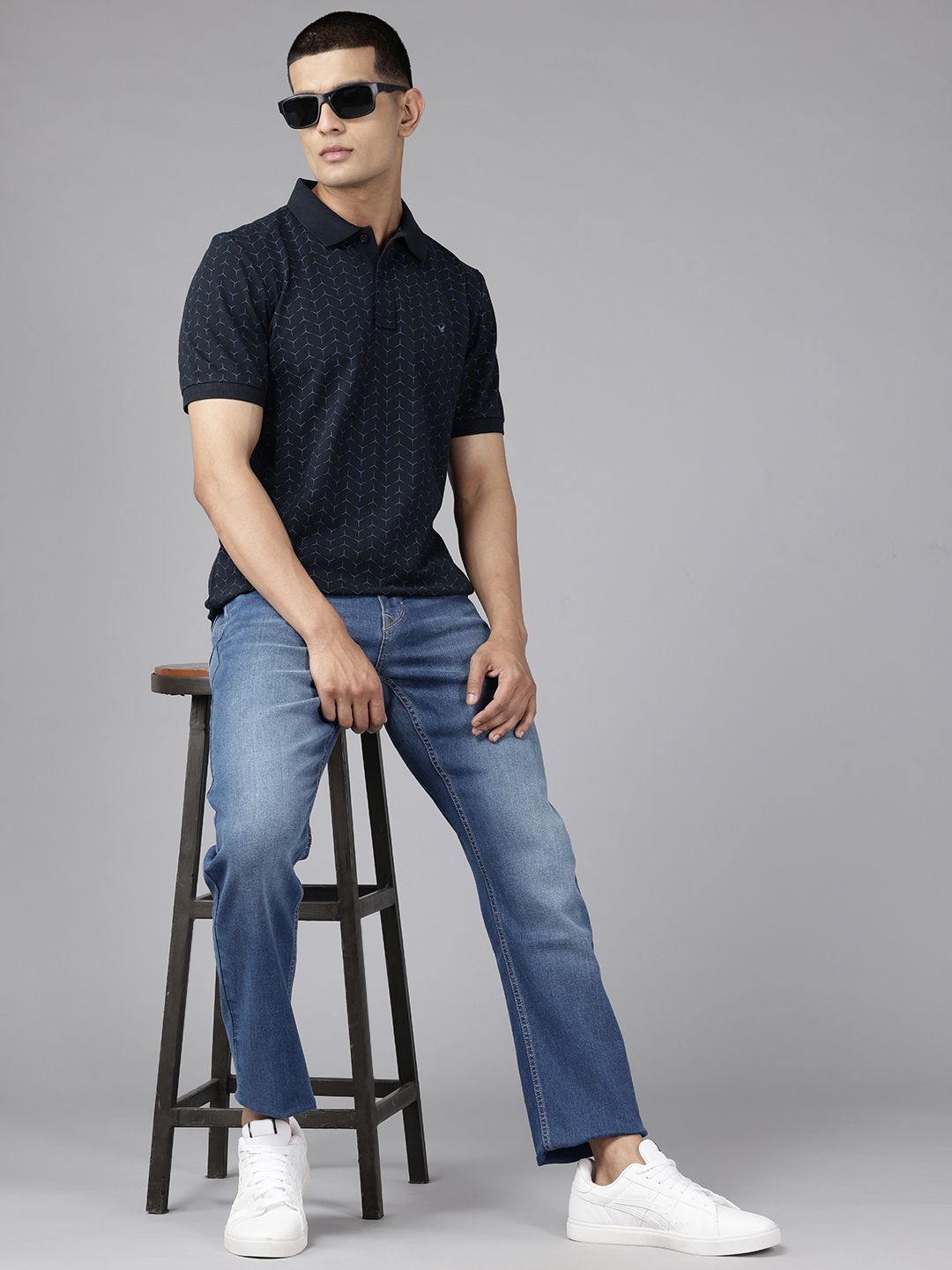 Buy Blackberrys Men Printed Polo Collar Slim Fit T Shirt - Tshirts for ...