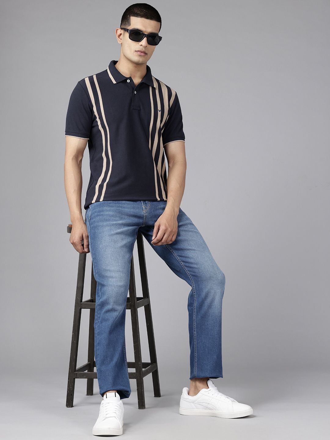 Buy Blackberrys Men Striped Polo Collar Slim Fit T Shirt - Tshirts for ...