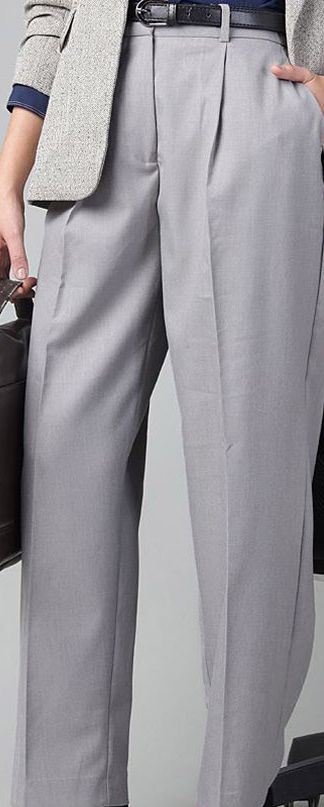 Buy Hancock Women Straight Fit High Rise Wrinkle Free Pleated Formal ...